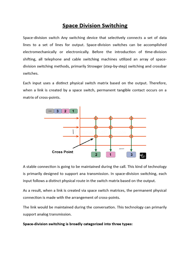 Space Division Switching Explained | PDF | Telephone Exchange ...