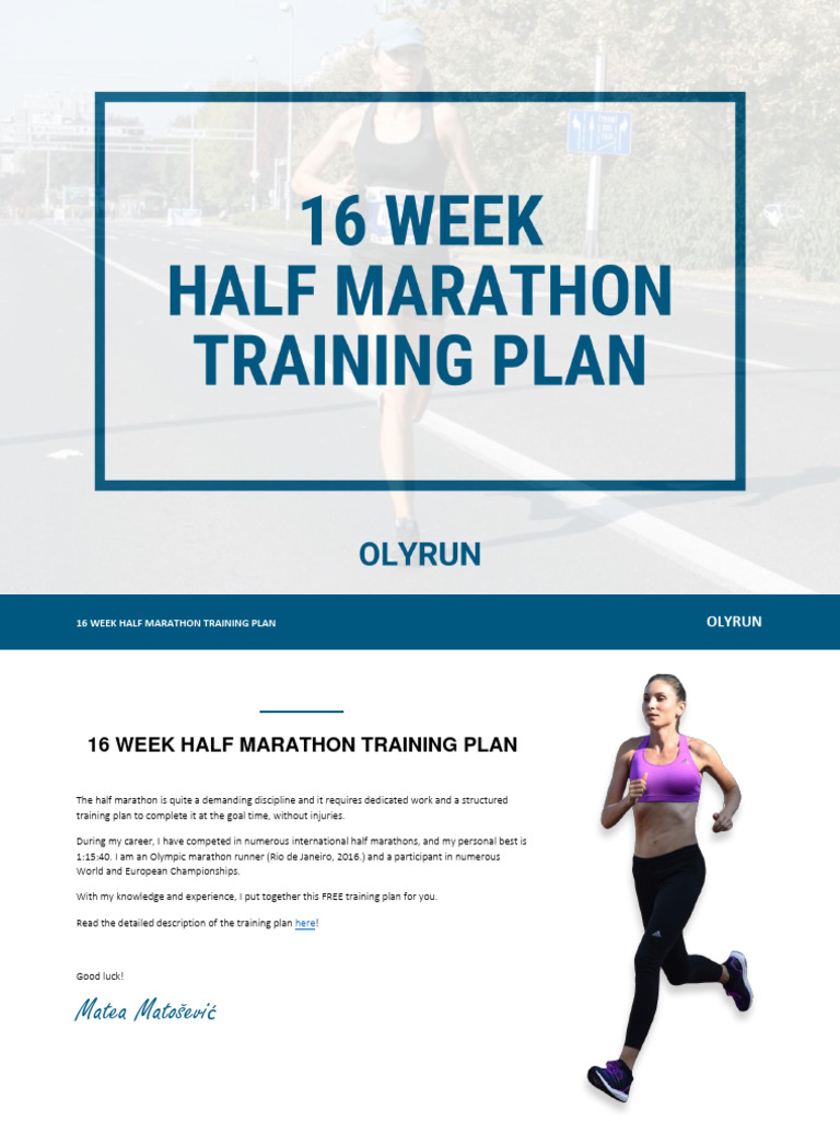 16 Week Half Marathon Training Plan | PDF | Athletics | Management Of ...