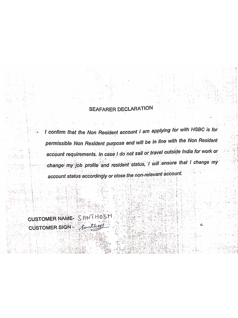 Declaration NRE | PDF