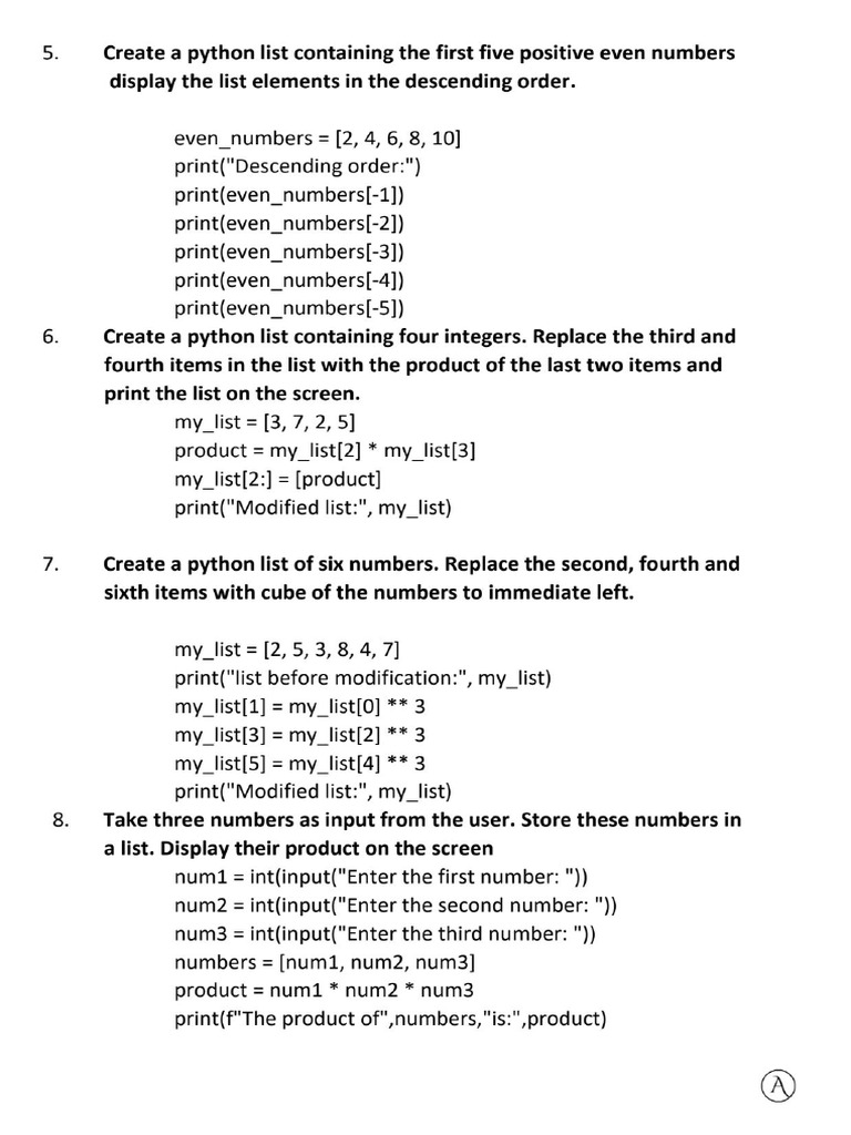 Python Pgms Part 2-2 | PDF