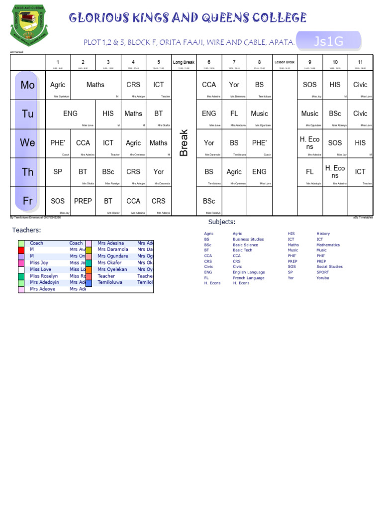 Time Table 1 | PDF | Observation | Science