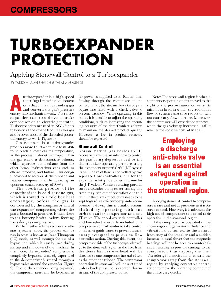 Article Turboexpander Protection | PDF | Mechanical Engineering ...