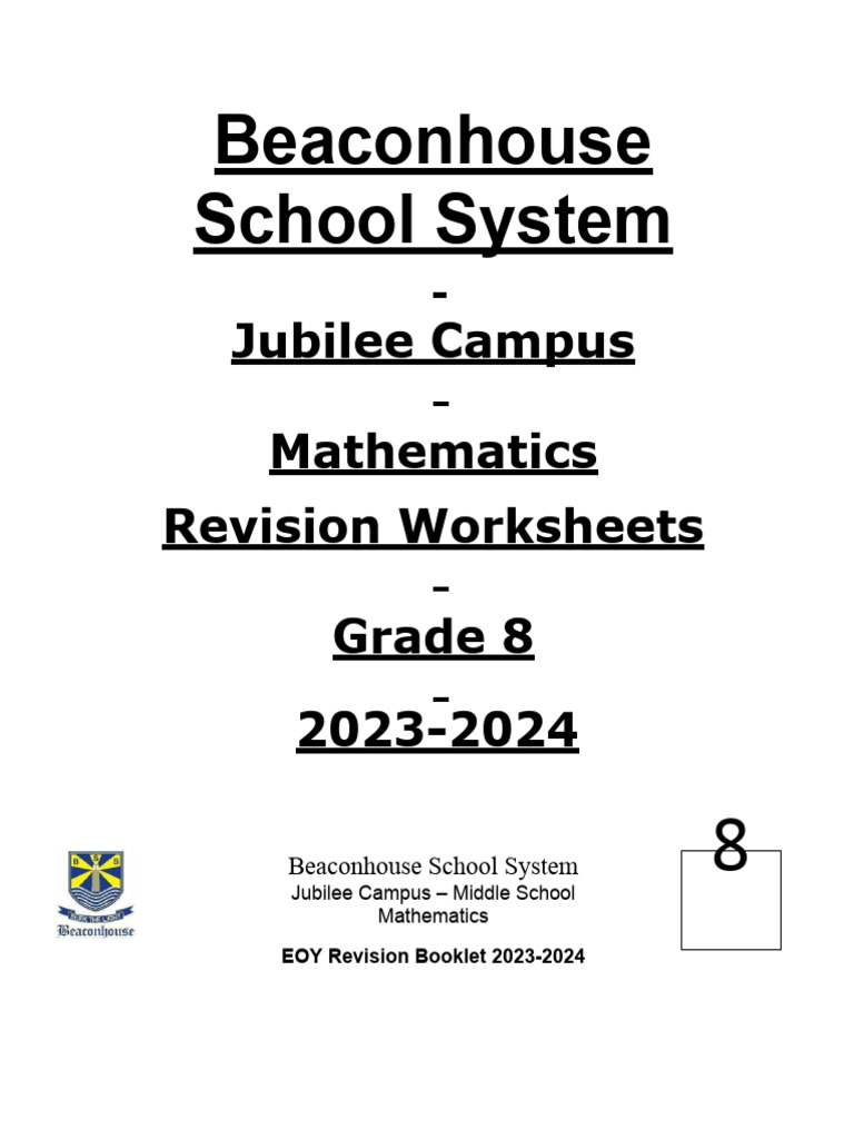 Algebra Booklet Class 8 | PDF