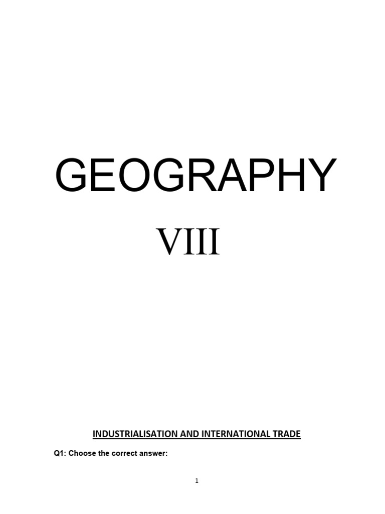 Geography 8 Revision Worksheet 2024 | PDF | Economic Development ...