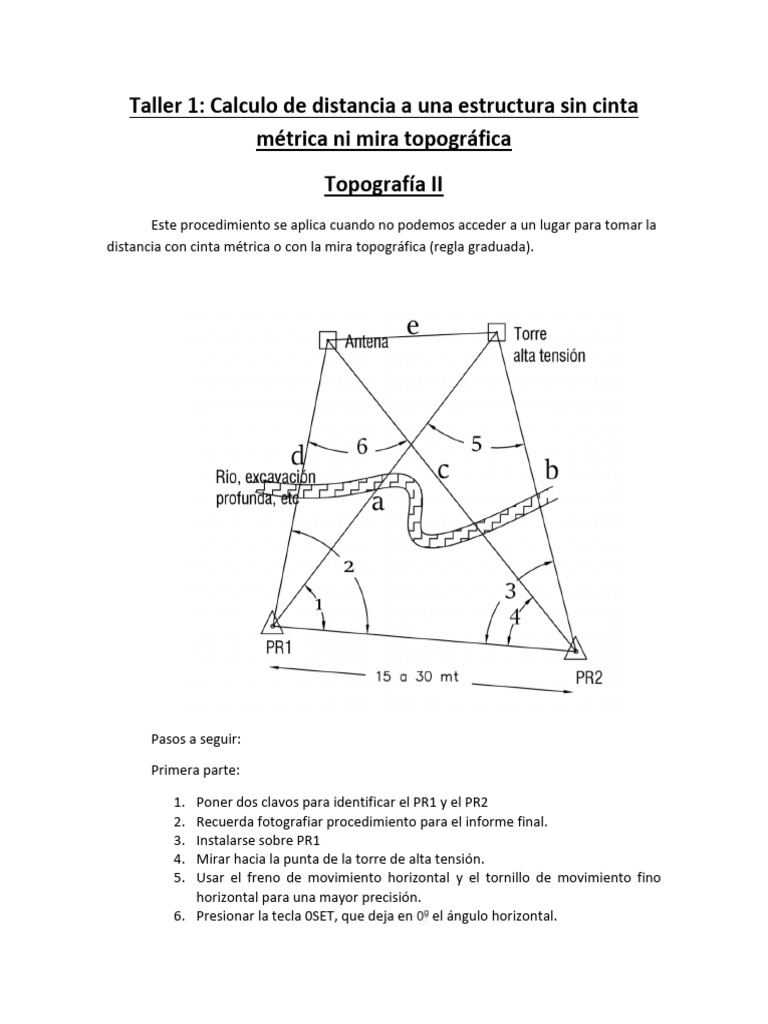 Taller Topografia Distancia Horizontal Sin Cinta Metrica | PDF | Tornillo