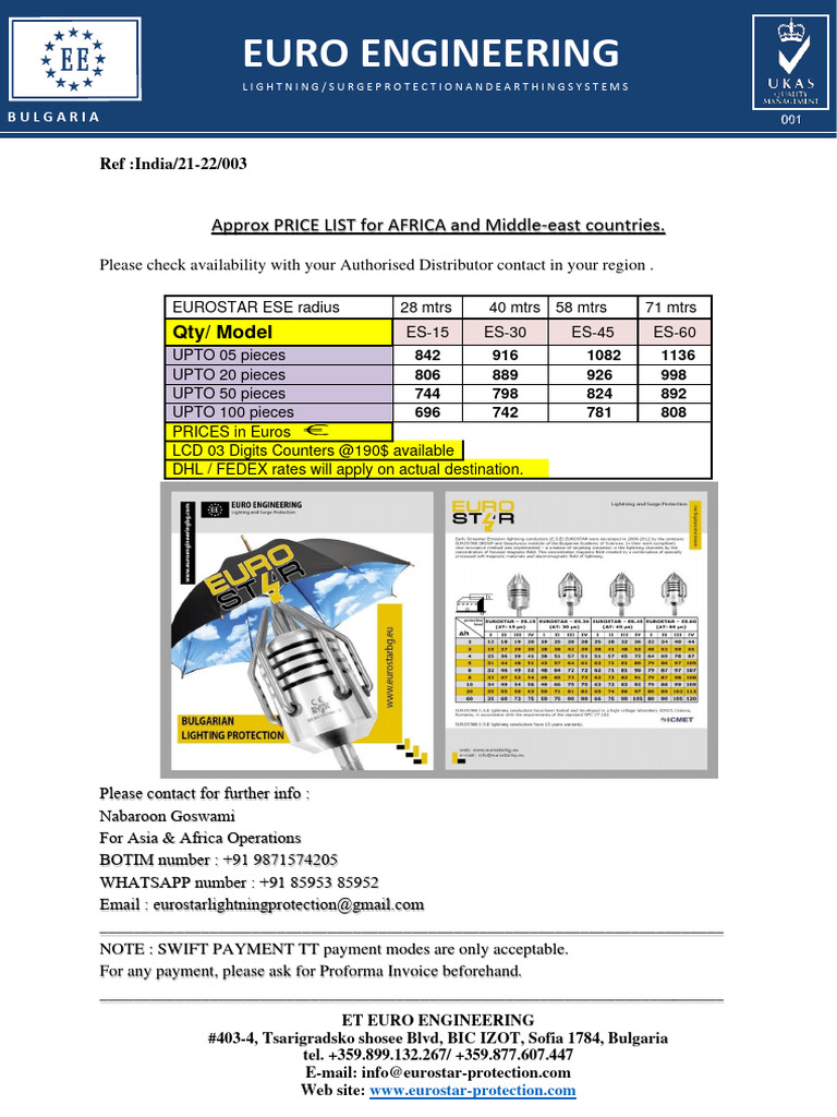 Eurostar Price List | PDF