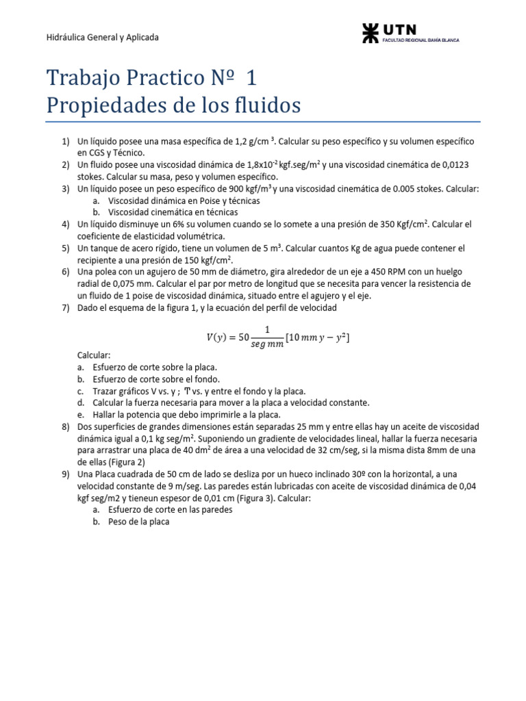 TP N°1 Propiedades de Los Fluidos | PDF | Viscosidad | Líquidos