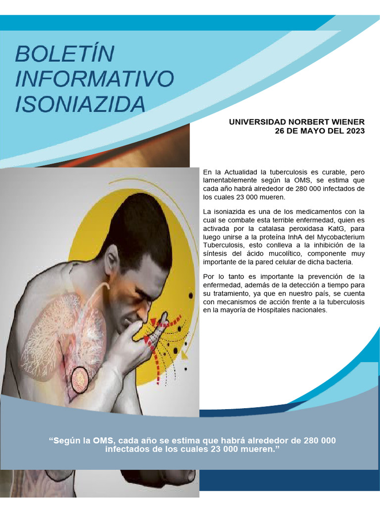 Boletin Informativo Isoniazida | PDF | Tuberculosis | Medicamentos con ...
