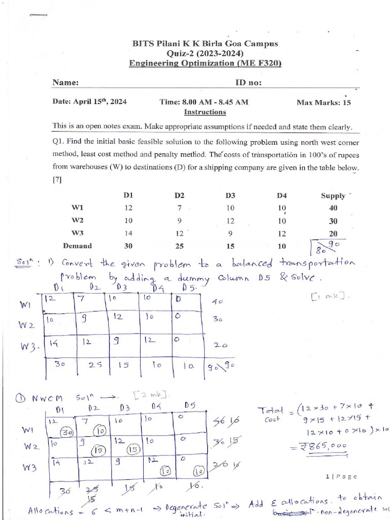 Quiz-2 Solution | PDF