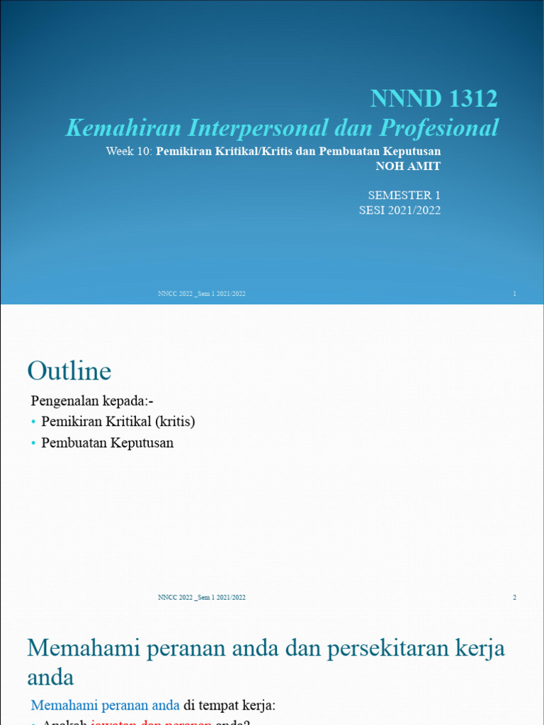 Kritikal Dan Pembuatan Keputusan | PDF