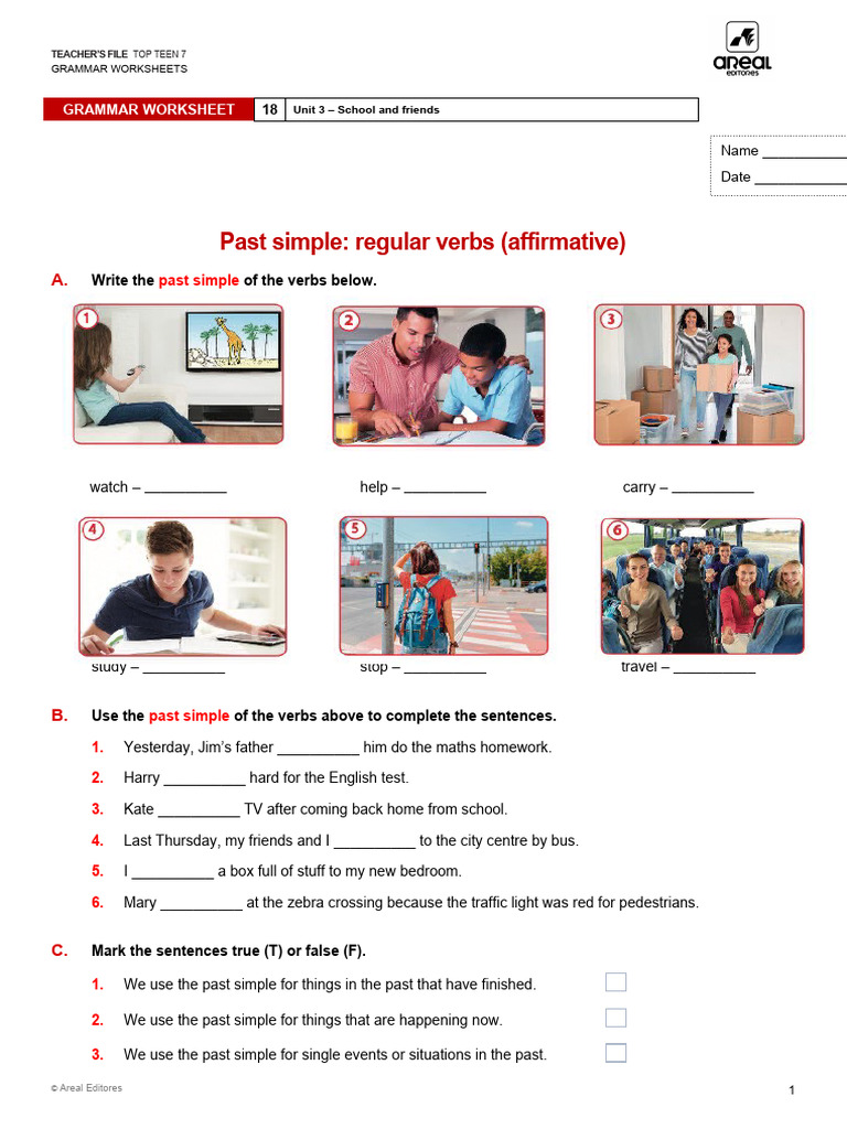 Past Simple Regular Verbs | PDF