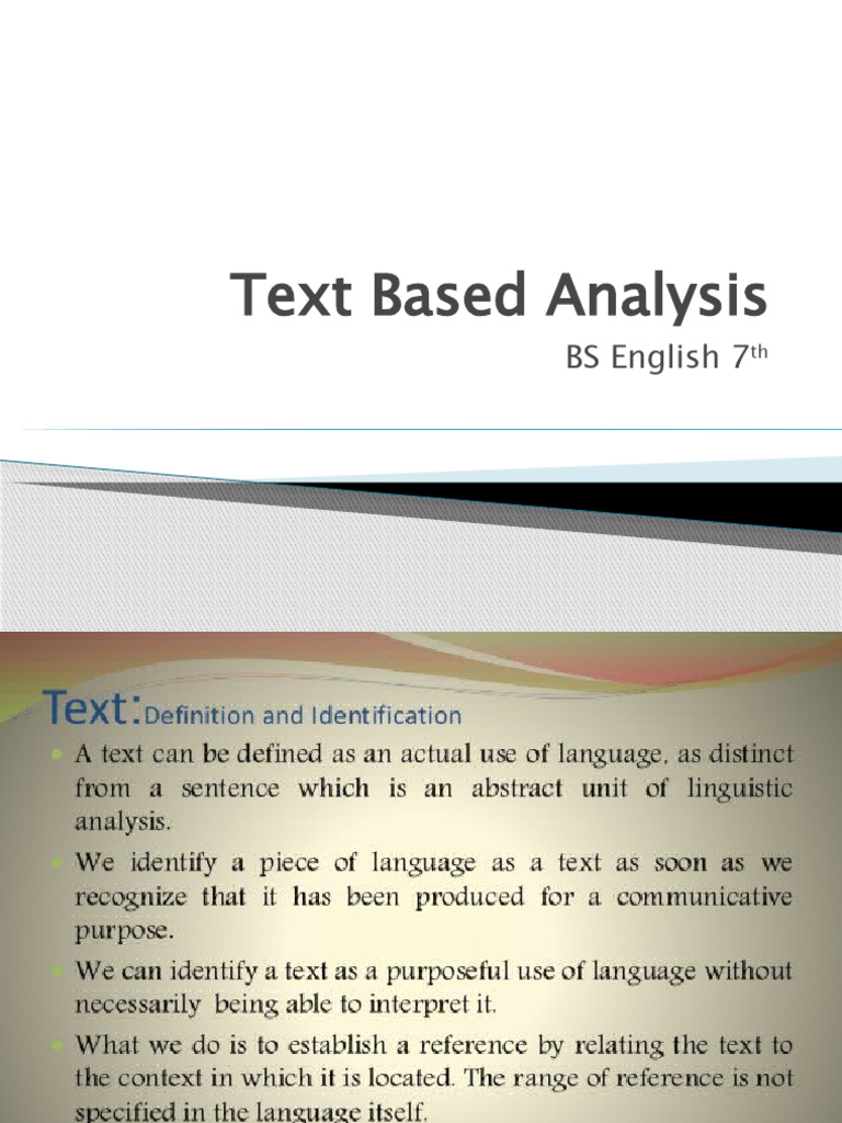 Text Based Analysis | PDF