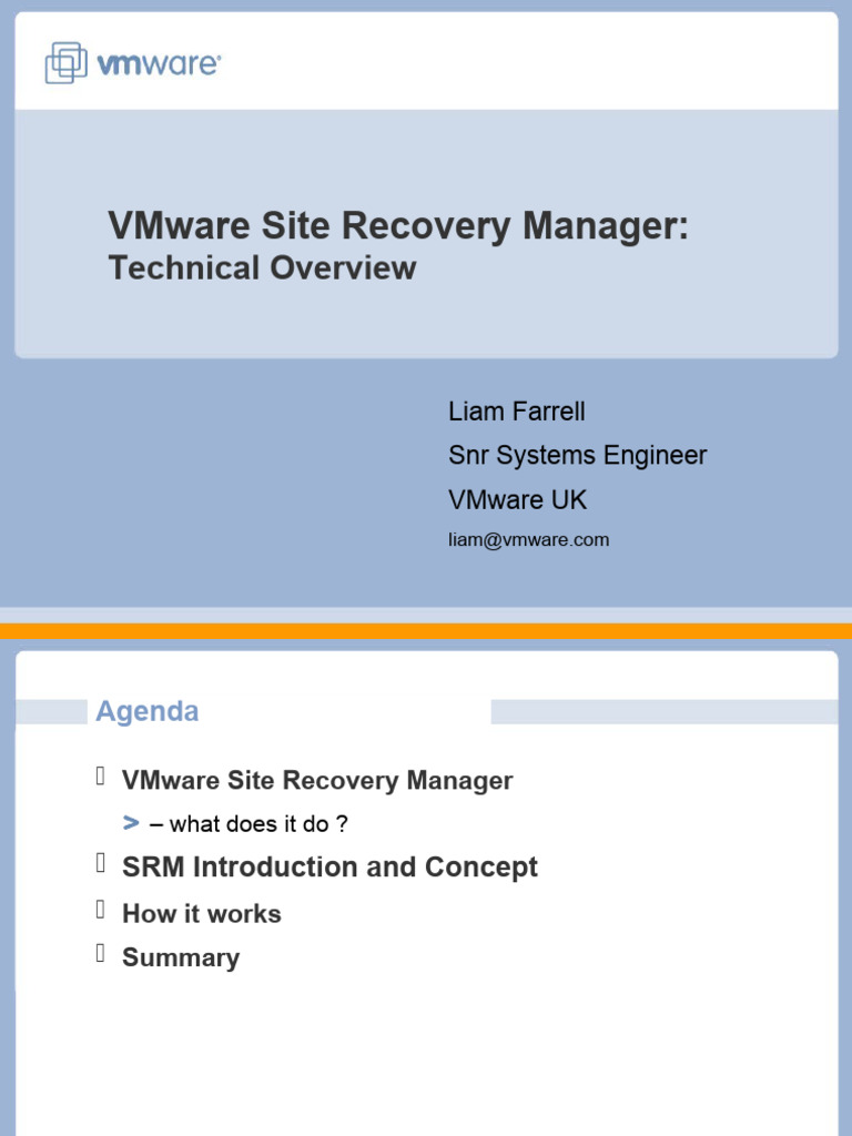 VMware Site Recovery Manager | PDF | Virtual Machine | Disaster Recovery
