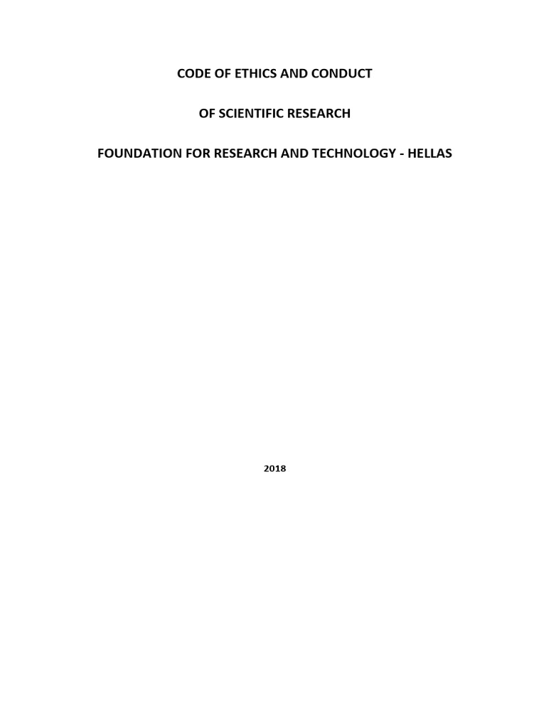 Code of Conduct For Research FORTH ENG | PDF | Informed Consent ...