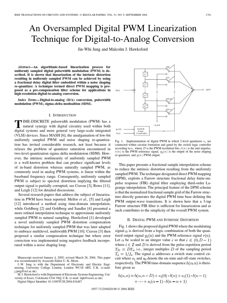 An Oversampled Digital PWM Technique For Dac | PDF | Digital To Analog ...
