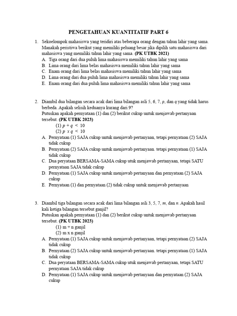 Soal Utbk 2024 | PDF