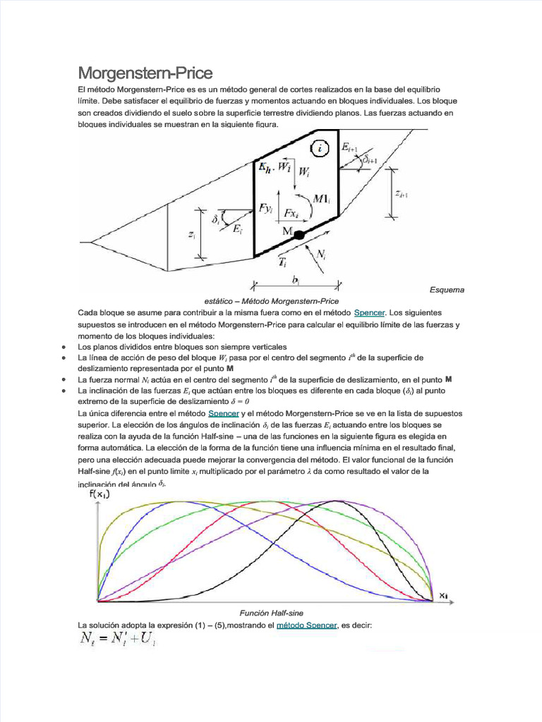 Método Morgenstern-Price en estabilidad de taludes | PDF | Ecuaciones ...