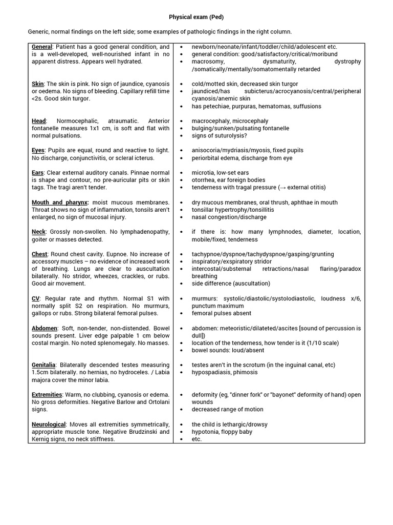 Physical-Exam 230917 170521 | PDF | Infants | Human Development