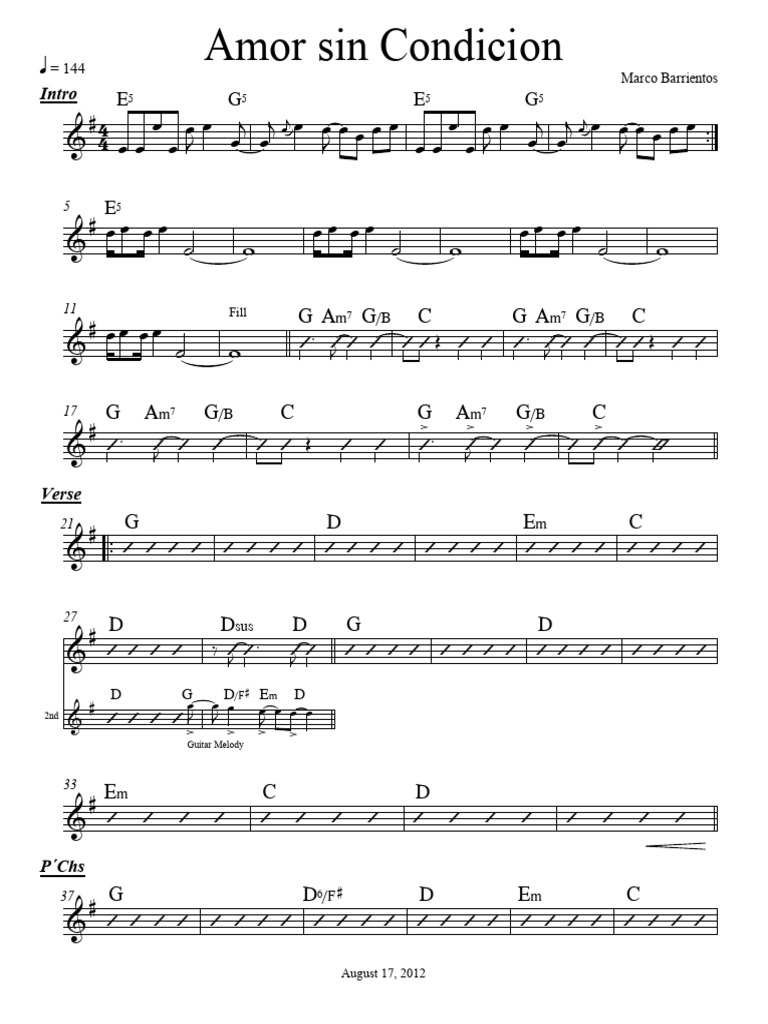 Amor Sin Condicion AUDITORIO Marco Barrientos | PDF