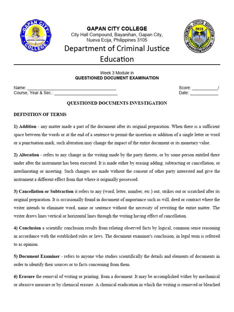 Module 2 Week 3 QDE.. | PDF | Document | Graphology