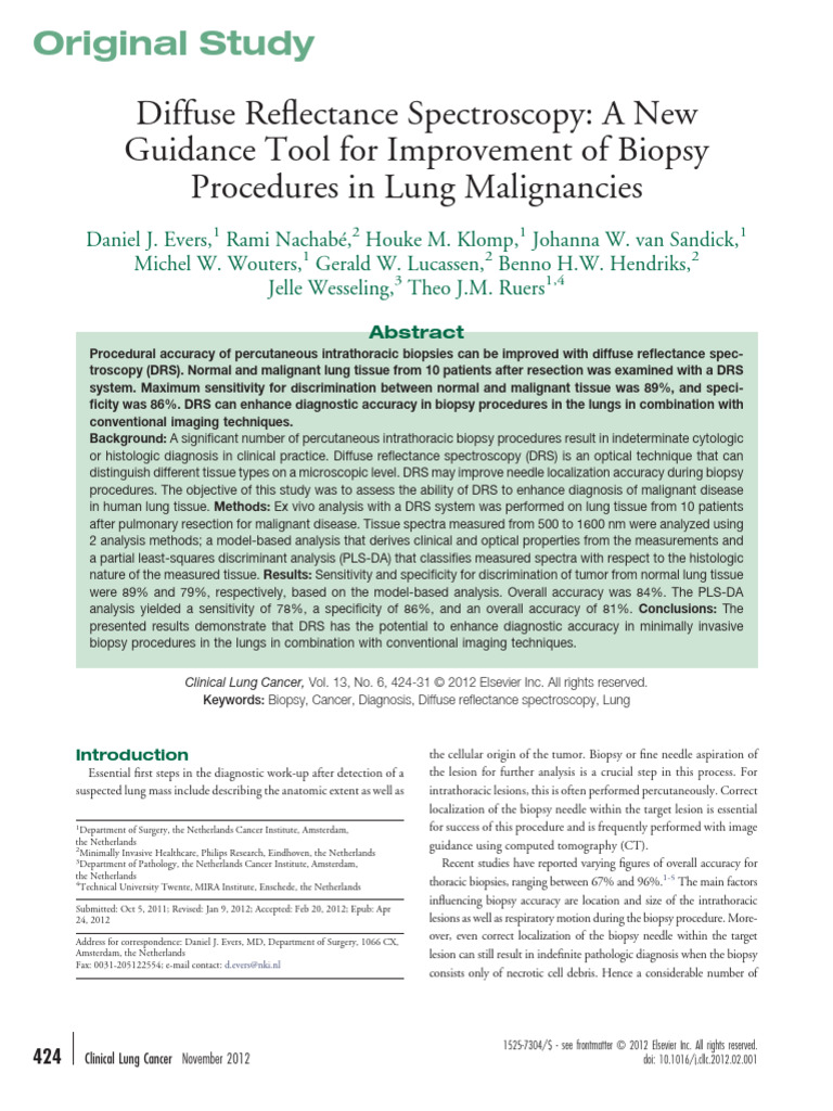 Paper 1 | PDF | Biopsy | Absorption Spectroscopy