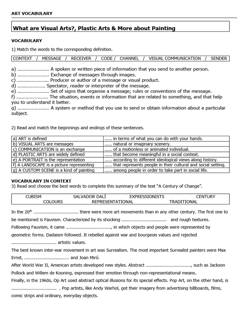 Art Vocabulary and Definitions Guide | PDF | Abstract Art | Paintings