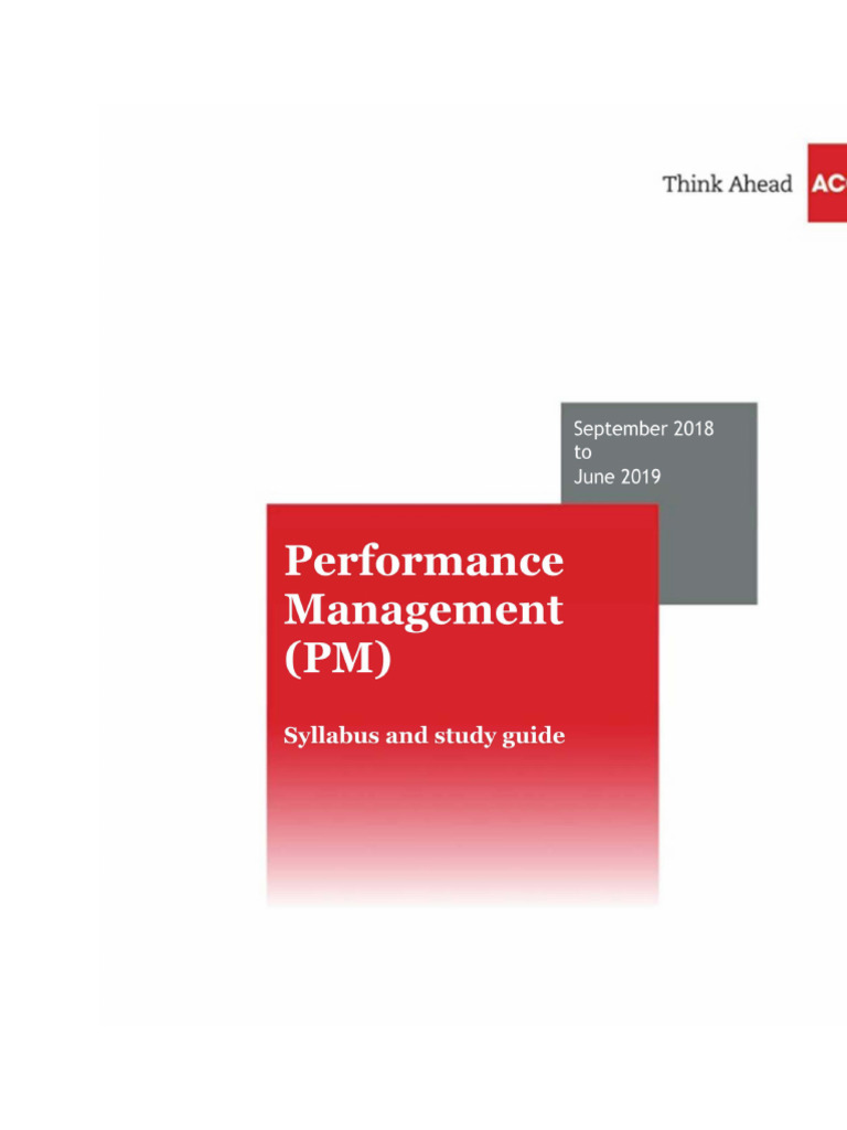 ACCA Syllabus & Study Guide Guide | PDF | Management Accounting | Risk