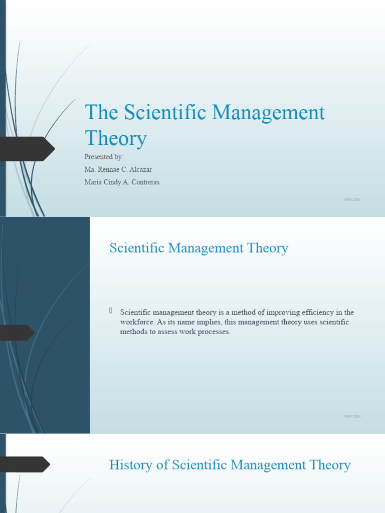 The Scientific Management Theory | PDF | Business | Psychology