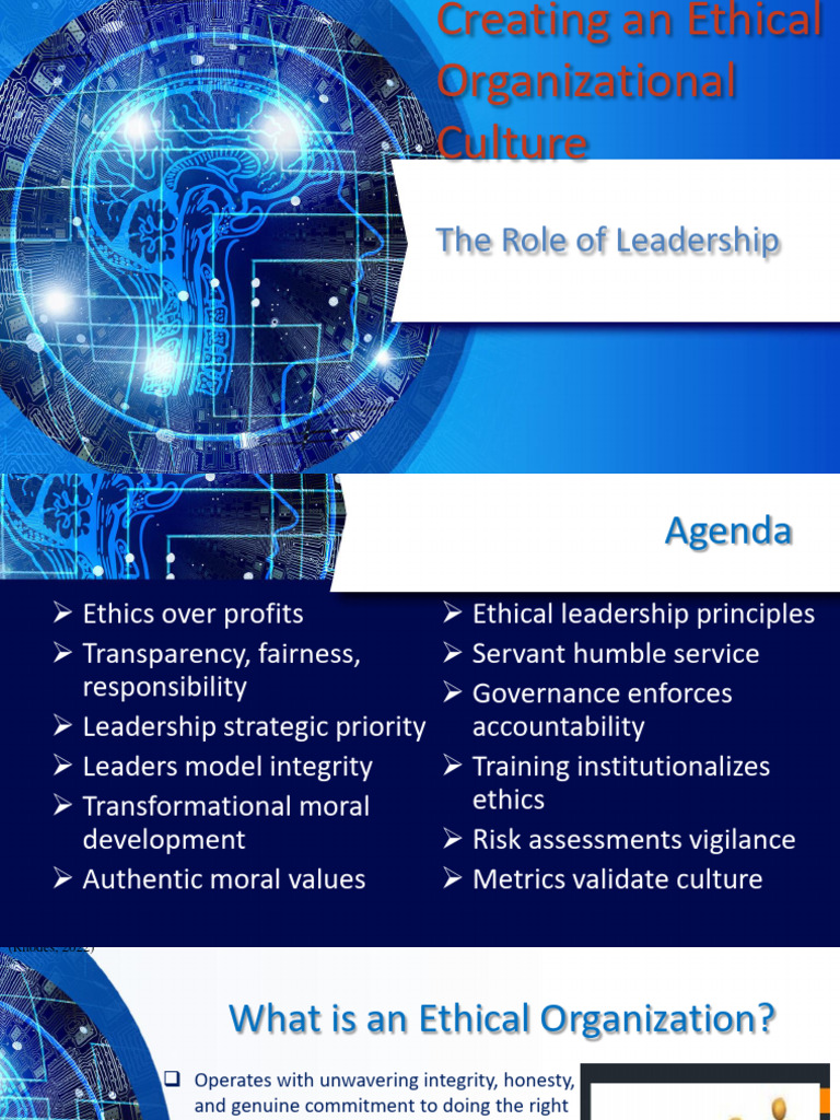 Creating An Ethical Organizational Culture Pdf Leadership
