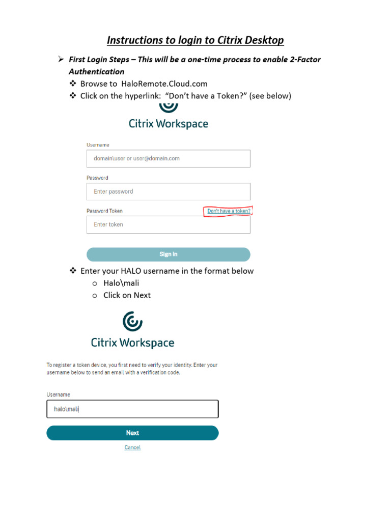 Citrix Desktop Login & Setup Guide | PDF