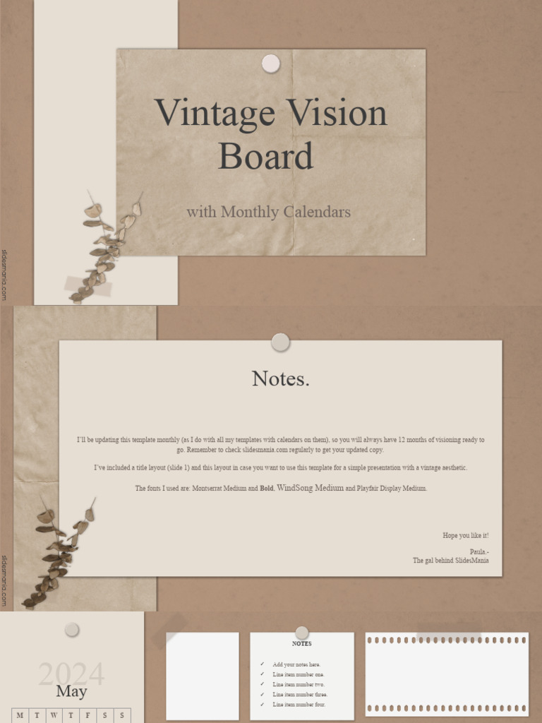 Vintage Vision Board SlidesMania | PDF | Page Layout | Linguistics