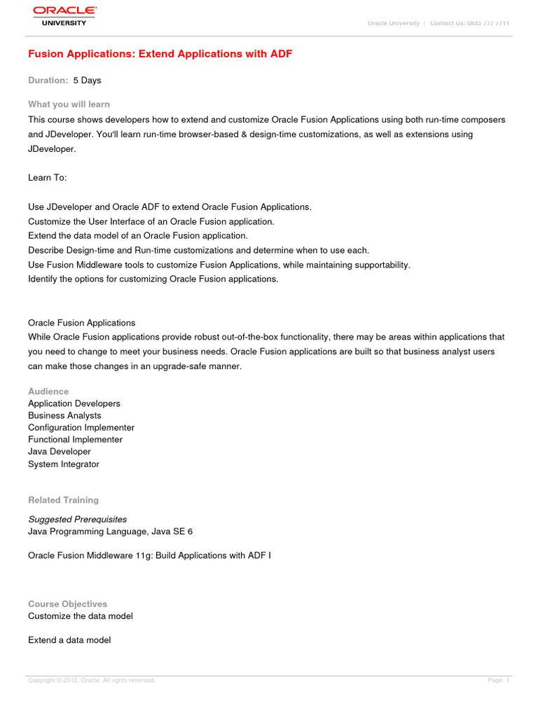 Fusion Applications Extend Applications With ADF D67777GC10 - 28 - US | PDF | Model–View ...