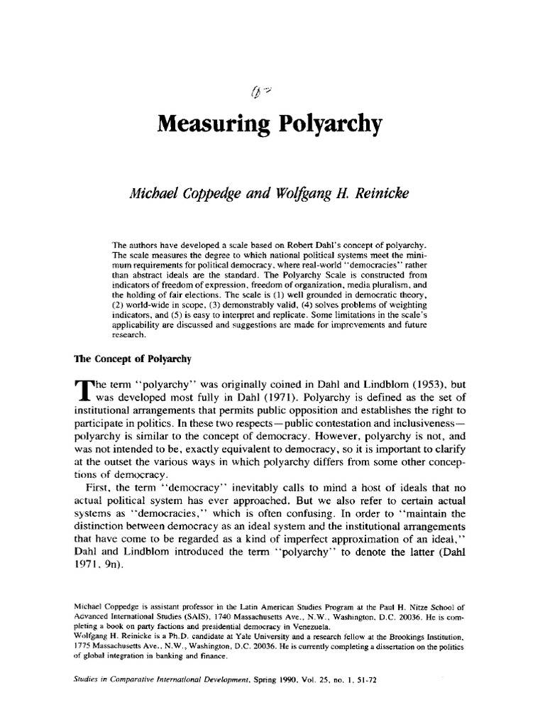 Measuring Poliarchy | PDF