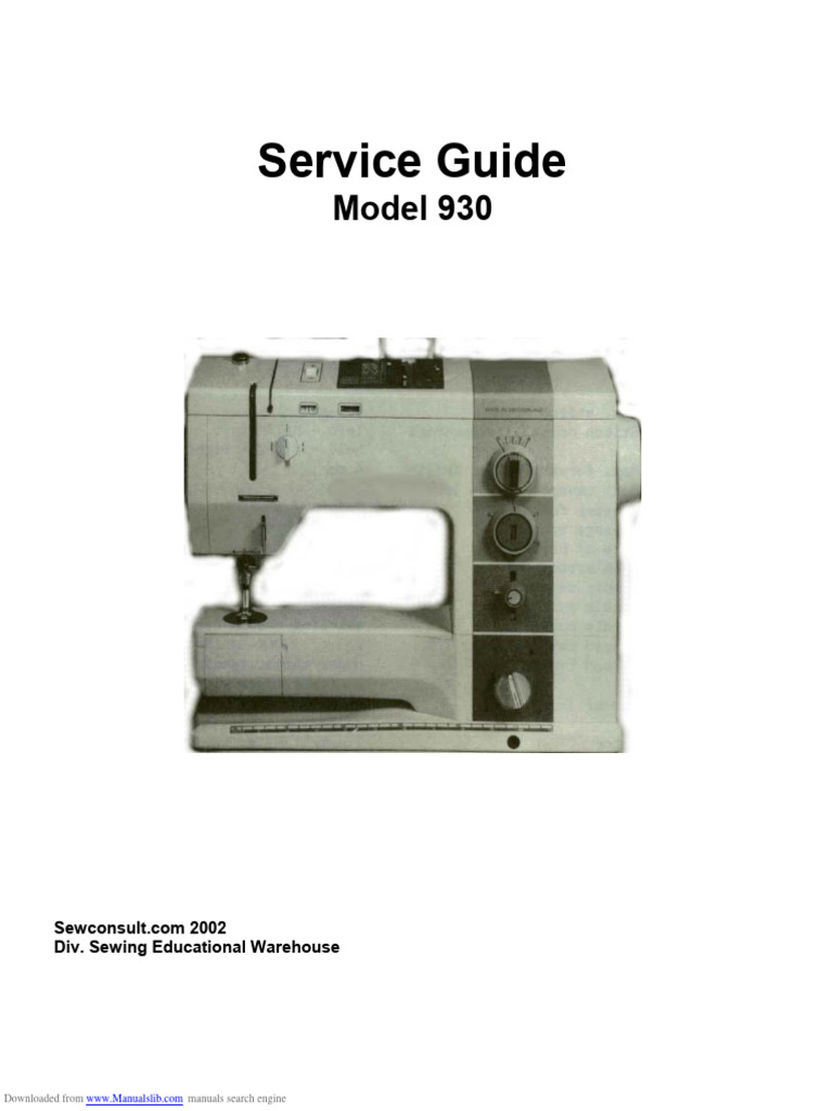 Bernina 930 Service | PDF | Sewing Needle | Screw