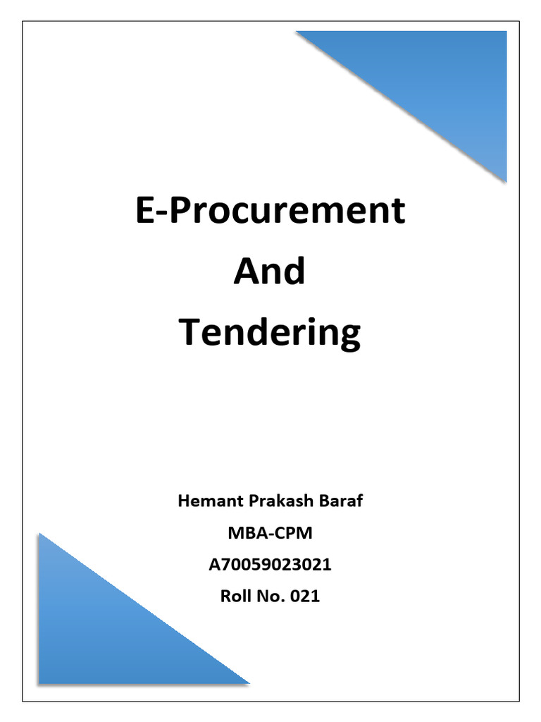 E Procurement | Download Free PDF | Procurement | Business