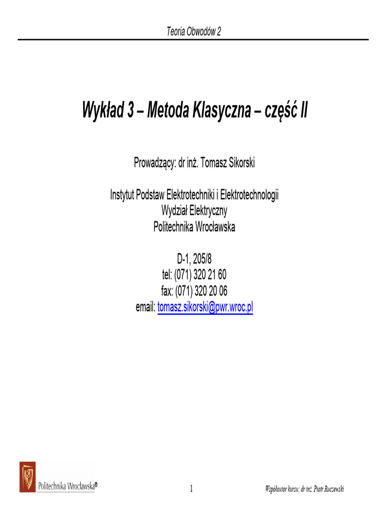 TO2 ETK W03-MetodaKlasyczna cz2 | PDF