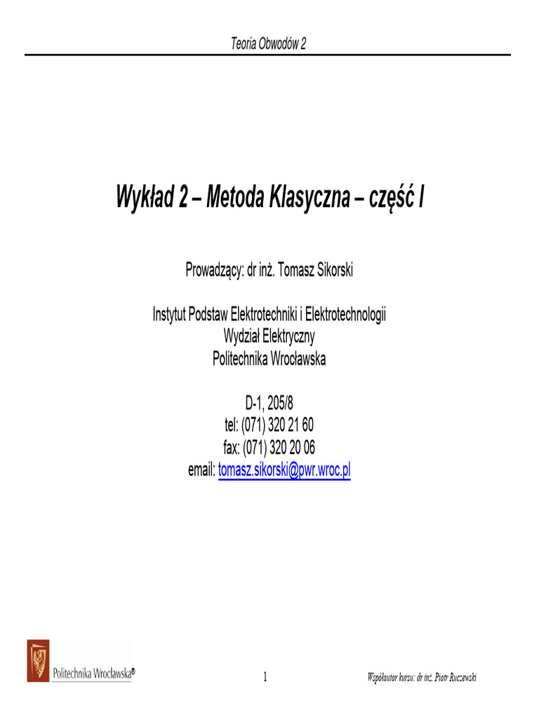 TO2 ETK W02-MetodaKlasyczna cz1 | PDF