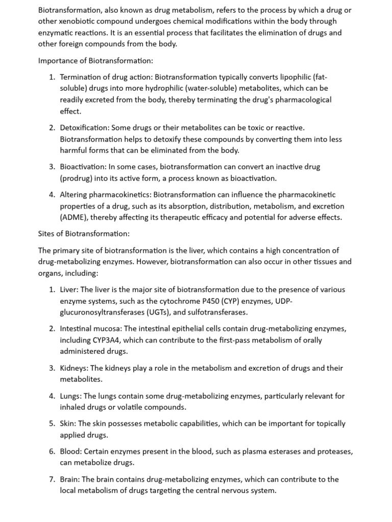 Biotransformation | PDF