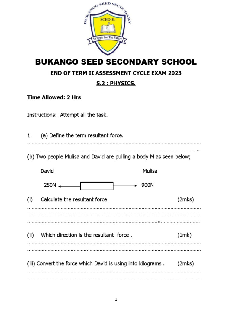 S.2 Physics | Download Free PDF | Force | Quantity
