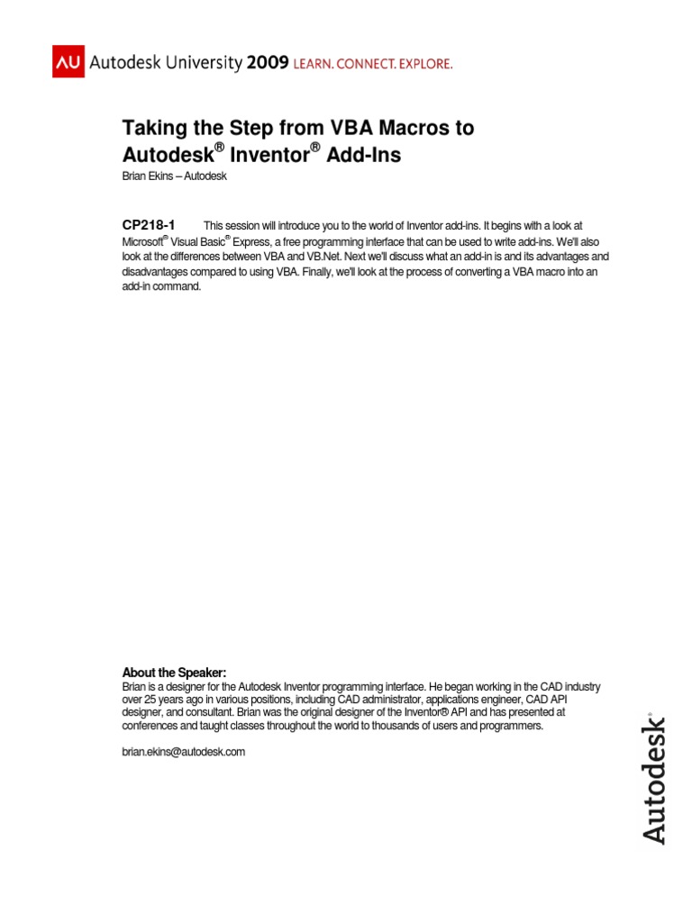 Inventor AddIN | Download Free PDF | Visual Basic For Applications | Microsoft Visual Studio
