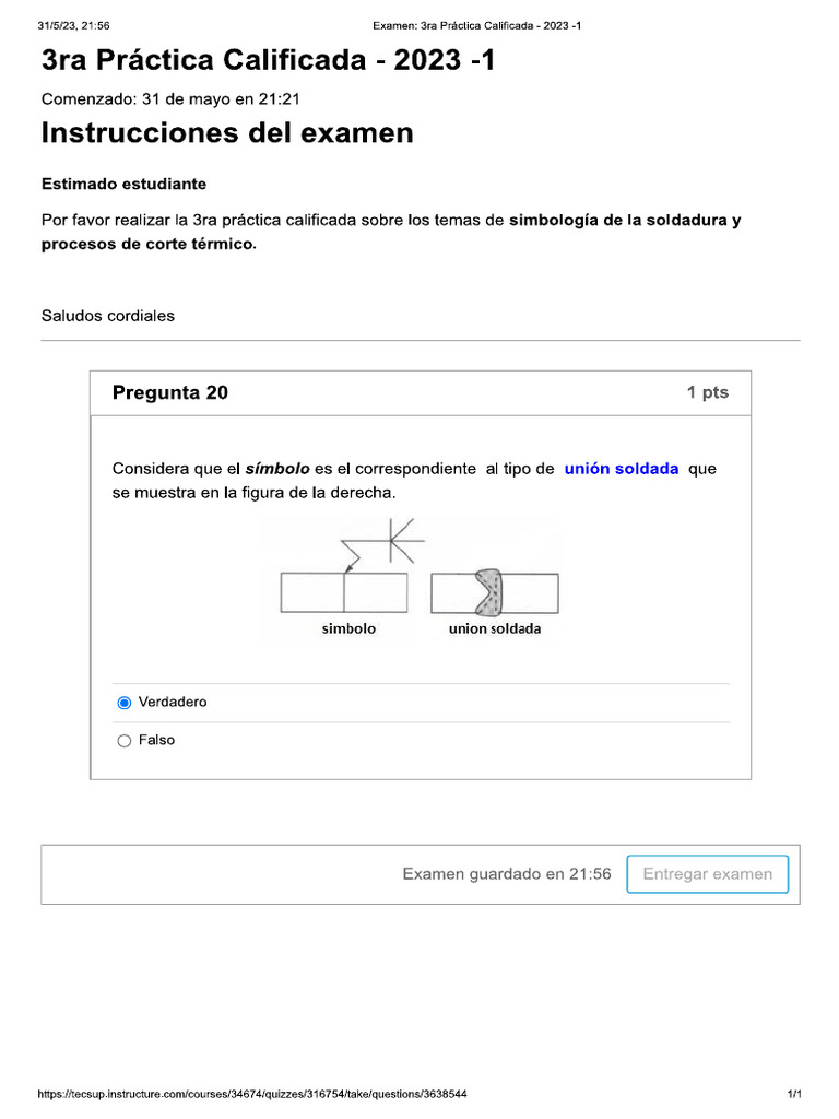 Examen - 3ra Práctica Calificada - 2023 - 1 | PDF