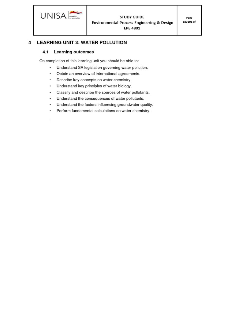 Learning Unit 3 | PDF | Water Pollution | Water