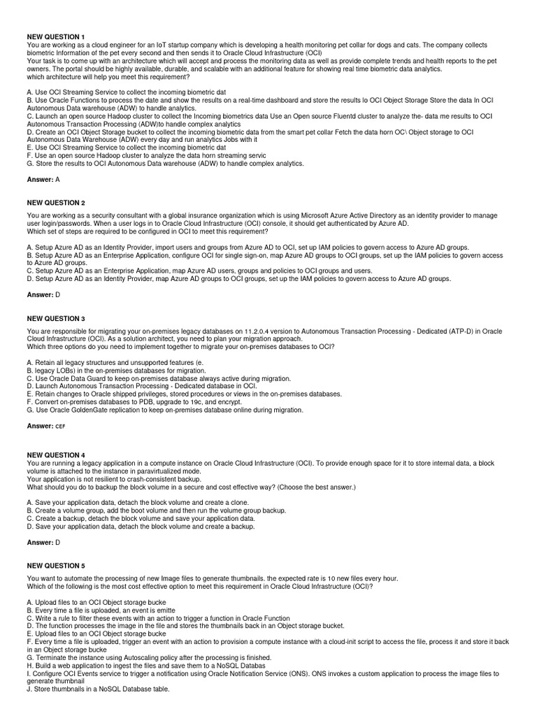 Oci Architect Professional Download Free Pdf Cloud Computing