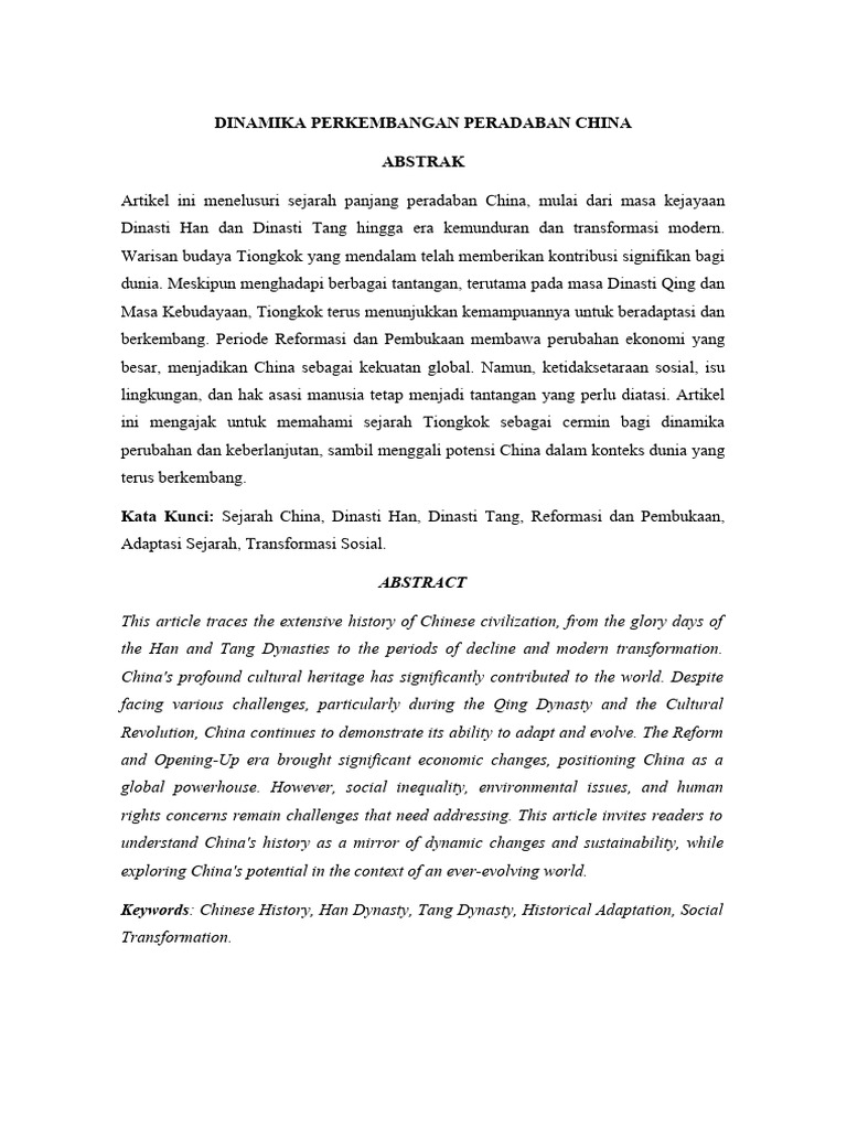 Sejarah Peradaban China dan Kertas Tiongkok | PDF