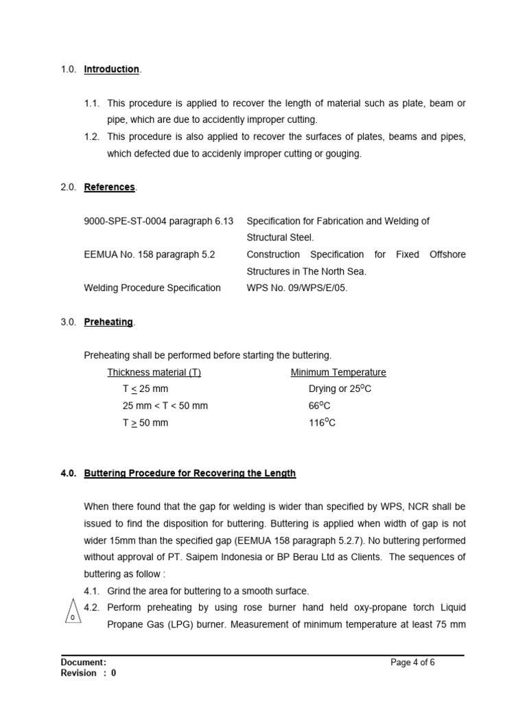 Procedure For Buttering | PDF | Welding | Construction