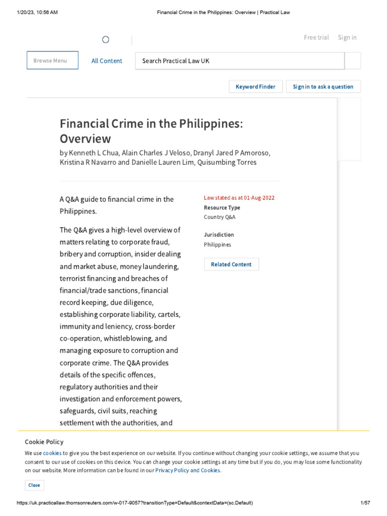 Overview of Financial Crime in PH | PDF | Prosecutor | Fraud