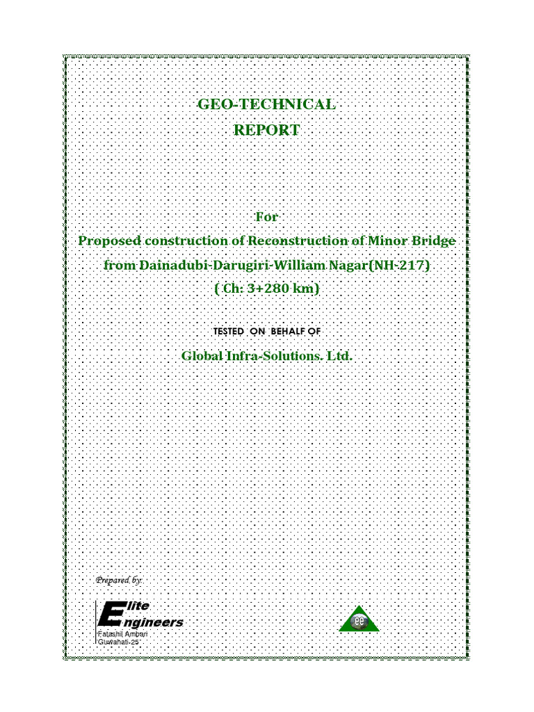 Geotechnical Report at 3+280km | PDF | Geotechnical Engineering | Soil