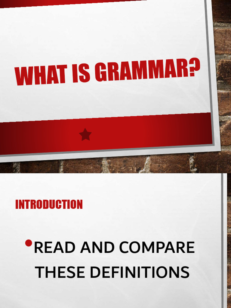 WHAT IS GRAMMAR Definitions | PDF
