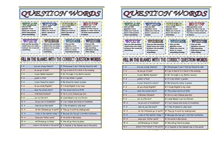 WH Ques Exercise | PDF