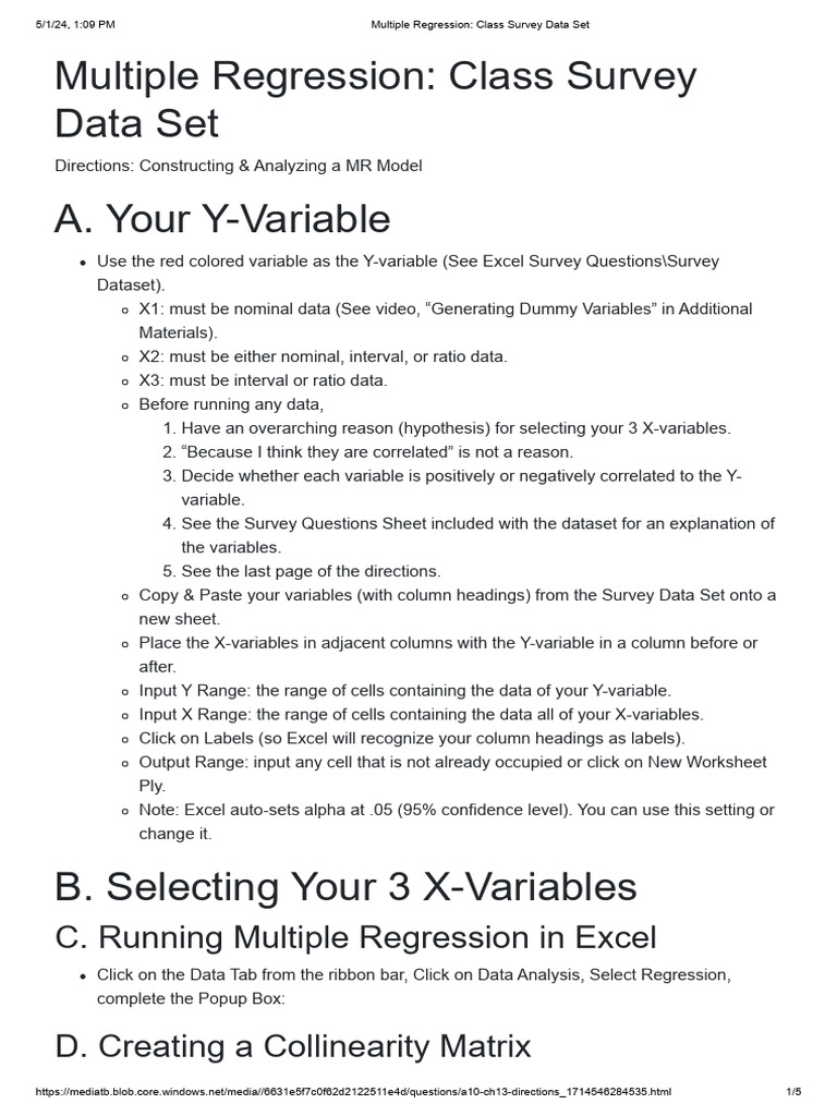 Multiple Regression - Class Survey Dat | PDF | Dependent And Independent Variables | Regression ...